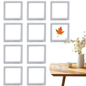 Generico Schwimmende Vitrine 3D, schwimmende 3D-Schmuckvitrine, Schmuckbox mit transparentem Display, 10 Stück, Organizer für Ohrringe und Ringe, Sammlerstücke