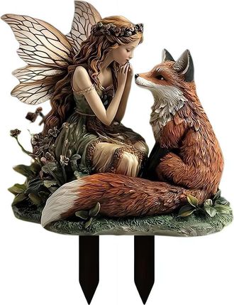 Generic Feenelfe Gartenstecker Flache Dekoration, Acryl 2D Blumentopf Pfahl, Pflanzen Zubeh&ouml;r, Fee Statuen f&uuml;r Au&szlig;en Innen Hof Rasen Garten Dekoration (Stil)