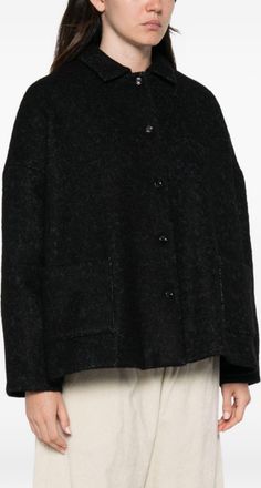 Apuntob Herringbone Wool-Blend Jacket - Black