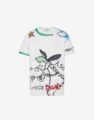 Moschino T-shirt en jersey de coton biologique imprimé - Blanc