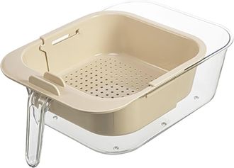 Generic Obstwaschbecken mit Sieb | Doppelschicht Abgie&szlig;korb f&uuml;r Drainage - W&auml;schekorb Griff,F&uuml;r Im Haus Wohnzimmer K&uuml;che Auf Tisch F&uuml;r Snacks Und