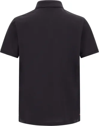 Moncler Triple Logo Embroidered Polo Shirt - Black