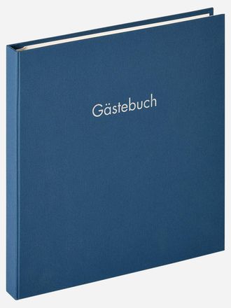 Walther Design Gästebuch blau 26 x 25 cm mit Prägung und Spiralbindung, Fun GB-206-L