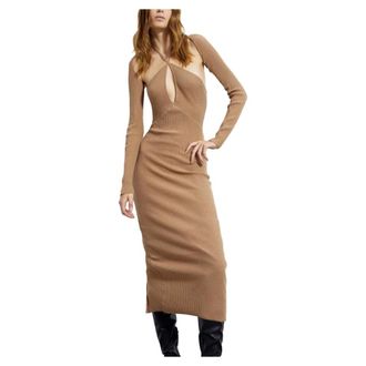 Akep Femme, Robes, Brun, Taille: 38 FR Maxi Robes