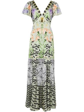 Temperley London robe Cleo &agrave; coupe longue - Vert
