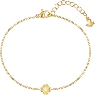 Glanzst&uuml;cke M&uuml;nchen Armband - Edelstahl Armband Kleeblatt - Gr. ONESIZE - in Gold - f&uuml;r Damen