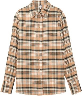 Ines De La Fressange Femme, Blouses et Chemises, Beige, Taille: 36 FR Maureen Plaid Shirt