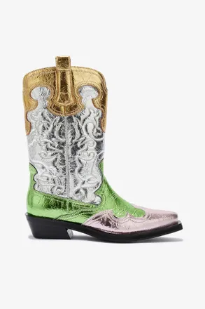 Ganni Bestickte, mittelhohe Westernstiefel - Gr&ouml;&szlig;e 37 gemischt