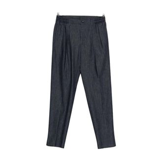 Tagliatore Homme, Pantalons, Bleu, Taille: L Pleat Tapered Pantalons
