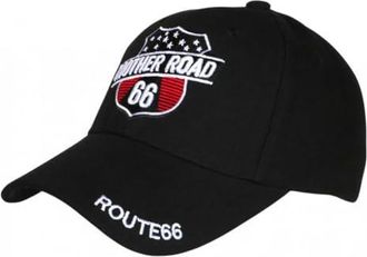 Nyls Cr&eacute;ation Casquette 66 Noire Look Biker Americaine Vintage Mother Road - Taille Unique - Noir