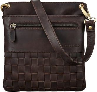 STILORD Sophie Sac à lÉpaule pour Femme Petite Sacoche Cuir Sac à Main Besace Sac en Bandoulière Tressé Vintage Pochette Soirée, Couleur:Marron - Moscato