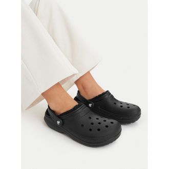 Crocs Pantoletten Crocs Classic Lined Clog 203591 Schwarz