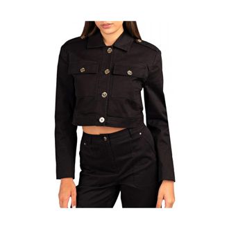 Michael Kors Stretch Baumwoll-Cropped-Jacke - - Jackets - Damen - Schwarzk - XS
