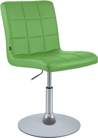 Clp Esszimmerstuhl höhenverstellbar mit Lehne Ricky, 360° Drehstuhl gepolstert mit Kunstlederbezug, Metallgestell in Chromoptik, Farbe:grün