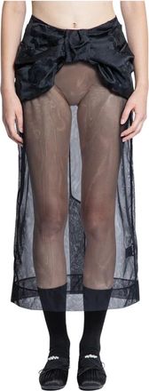 Simone Rocha Femme, Jupes, Noir, Taille: 34 FR Sheer Brocade Bow Waist Pencil Skirt