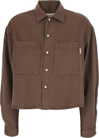 Roy Rogers Femme, Blouses et Chemises, Brun, Taille: 38 FR Chemise Fatigue en Tencel