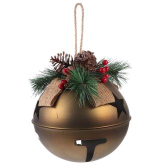 BESPORTBLE Weihnachtliche Eisen Glocke Gro&szlig; Rote Selbstgemacht H&auml;ngedeko mit Beerenmotiv Kompakter Baumanh&auml;nger f&uuml;r Festliche Partys