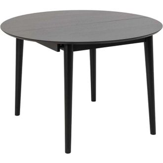 ebuy24 Montreux Esstisch &Oslash;115/154cm inkl. Zusatzplatten schwarz