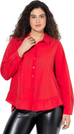 Ulla Popken Damen große Größen Übergrößen Plus Size Bluse,Volantsaum, A-line