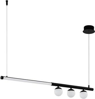 Eglo LED Pendelleuchte Phianeros, 4 flammige Hängelampe, Hängeleuchte aus Stahl und Kunststoff, Esstischlampe in Schwarz, Weiß, Wohnzimmerlampe hängend, L 