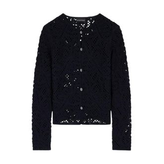 Emporio Armani Femme, Pulls, Noir, Taille: 42 FR Knit Cardigan
