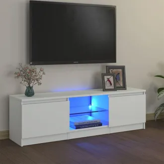 vidaXL Vidaxl - Meuble tv avec lumières led Blanc 120x30x35,5 cm