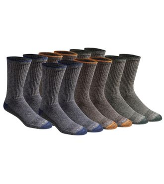 Dickies Dri-Tech Legacy Feuchtigkeitsregulierende Crew-Socken für Herren, Multipack, melierte Farben (6 Paar), Größe L, Melierte Farben (6 Paar), Large