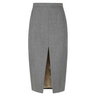 Elisabetta Franchi Bleistiftrock mit vorderem Schlitz - - Skirts - Damen - Grau - XS