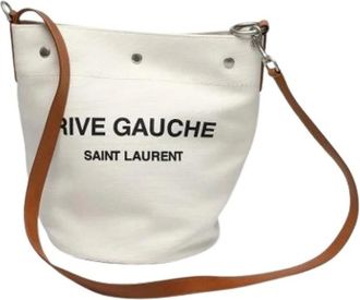 Saint Laurent unisex, Pre-owned, Blanc, Taille: ONE Size Sac bandouli&egrave;re en toile Pre-owned