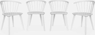 Sweeek Lot de 4 chaises Blanches &agrave; barreaux en Bois et contreplaqu&eacute;. Paula. L 51 x P 53 x H 75cm
