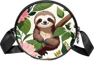 Generic Sac &agrave; bandouli&egrave;re Circle pour femme, petit sac &agrave; bandouli&egrave;re avec fermeture &eacute;clair et bretelles r&eacute;glables style d&eacute;contract&eacute; pour femmes et filles