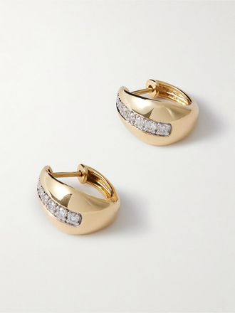 Stone and Strand Pistachio Creolen Aus 10 Karat Gold Mit Diamanten