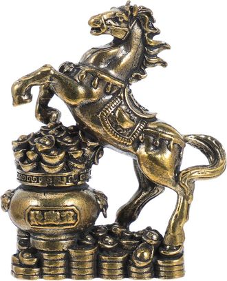 PartyKindom DECHOUS Chinesische -pferdefigur: 2026, Messing-Pferde-Dekoration, Heimb&uuml;ro-Ornamente F&uuml;r Schreibtisch, B&uuml;cherregal, Weinschrank, Um Gl&uuml;ck Und Reichtu