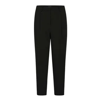 Bruuns Bazaar Pantalon Noir Large Taille Haute et Court - Femme - Pantalons - Noir - Taille: 42 FR
