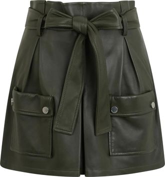 Red Valentino Femme, Shorts, Vert, Taille: 40 FR Short en cuir