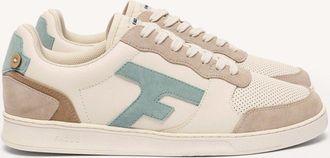 Faguo Baskets écrues & bleu vert clair cuir - HAZEL