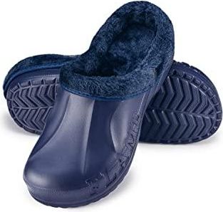 Estro & Luminara Sabot Fourré Homme Hiver - Sabot de Jardin Homme Chaussure Jardin Femme Fourre Sabots de Jardin Femme A12 (46, Bleu Foncé)