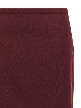 Miu Miu Virgin Wool Midi Skirt - Burgundy
