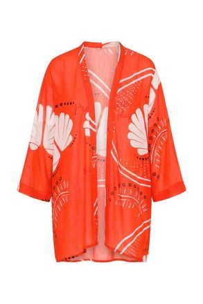 Angel Of Style Longbluse Kimono Allovermuster offene Jacke 3/4-&Auml;rmel
