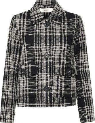 Inwear Femme, Vestes, Multicolore, Taille: 40 FR Veste Noire/Blanche avec Col Chemise