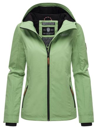 Marikoo Damen &Uuml;bergangsjacke leichte wind- und wasserabweisende Jacke mit Kapuze Gr&uuml;n