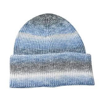 Generic Bonnet thermique unisexe en tricot bross&eacute; doubl&eacute; pour le ski, bleu, Taille unique