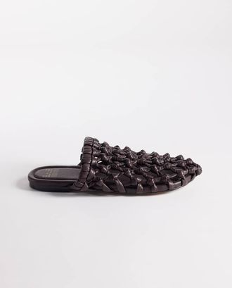 Bronx Ann-aya - Flache Mules in Kaffeebohnen-Braun in Flecht-Optik-Brown