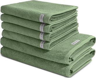 ROSS 6 teiliges Frottier-Set - Selection Bio-Baumwolle (4 X Handtuch 2 X Duschtuch im Set) - 540 g/m2 - Baumwolle - Frottee - saugstark - weich und flausch
