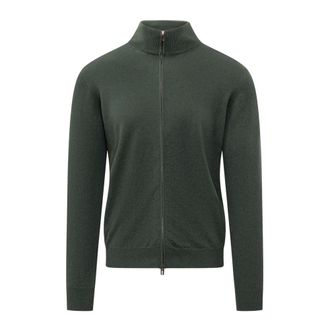 FILIPPO DE LAURENTIIS Cardigan zipp&eacute; en laine et cachemire - Homme - Pulls - Vert - Taille: XL