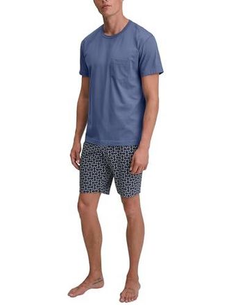 CALIDA Relax Imprint Pyjama court pour homme, en 100% coton, facile dentretien, &eacute;lastique et ind&eacute;formable, en jersey simple, Costal Fjord, 56 cm