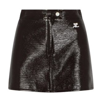 Courr&egrave;ges Femme, Jupes, Brun, Taille: 34 FR Reedition Vinyl Mini Skirt