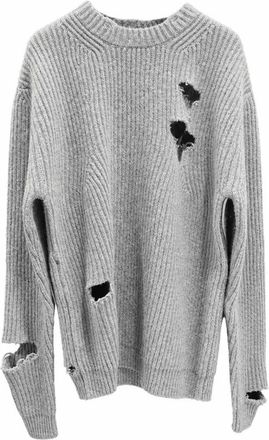 Haikure Linden Sweater Distressed - Homme - Pulls - Gris - Taille: L