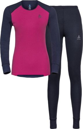 Odlo Damen Funktionsunterw&auml;sche Set Active WARM ECO, Dark Sapphire - Beetroot Purple, XS