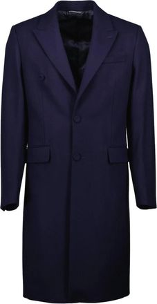 Dior Homme, Manteaux, Bleu, Taille: M Manteau Long avec Bande Boutonn&eacute;e